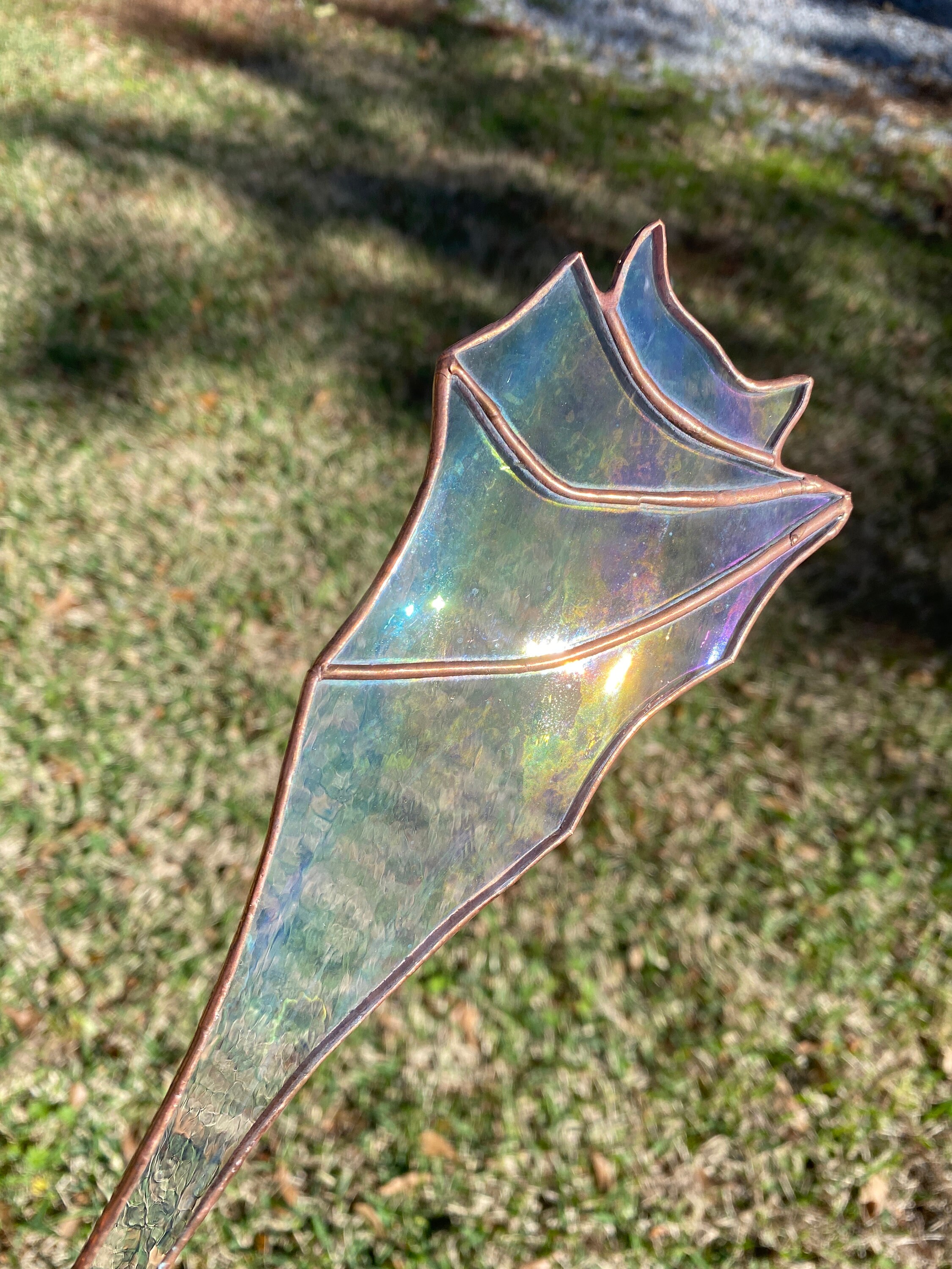 Clear Iridescent Sleepy Bat Stained Glass Bat Sun Catcher - Etsy