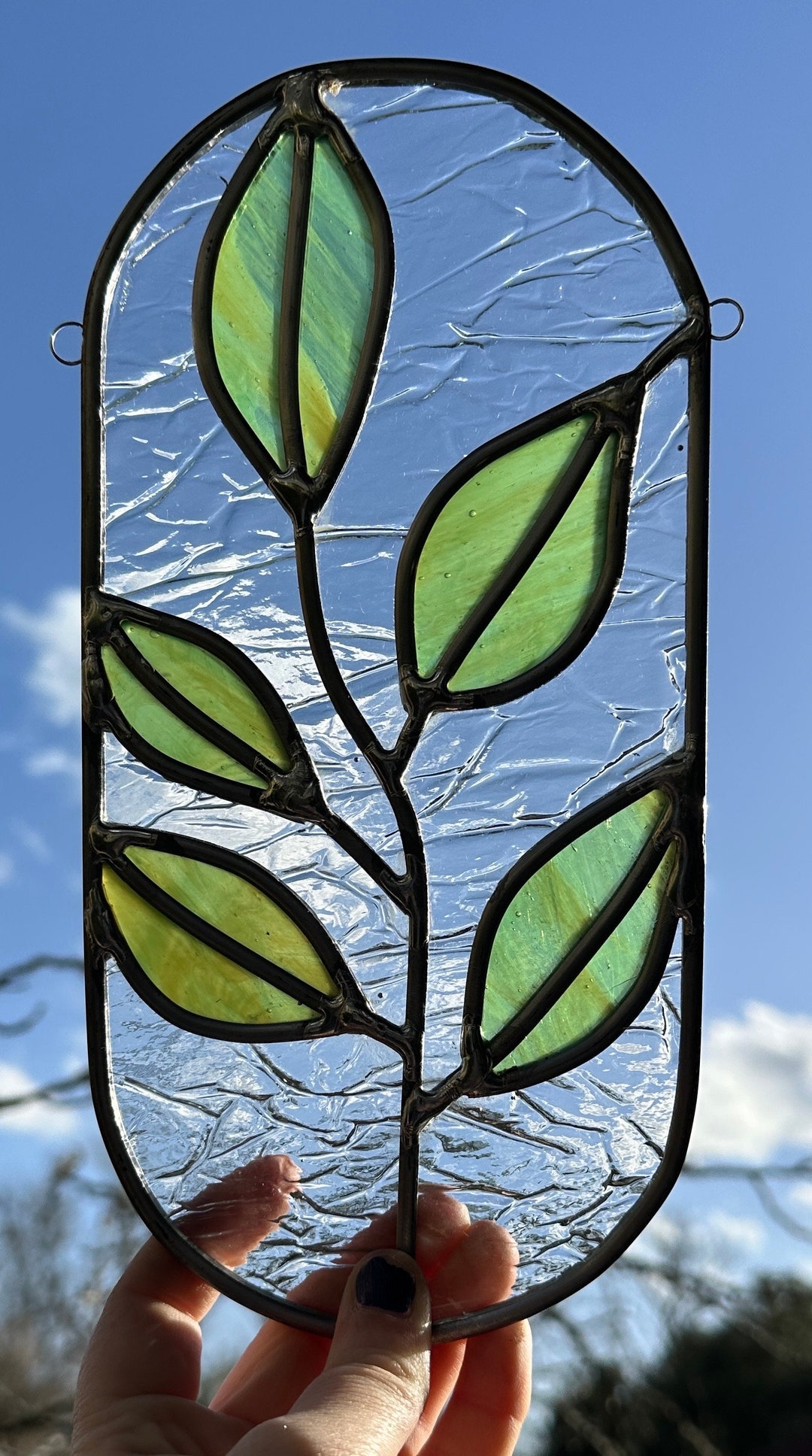 Vine Stained Glass Branch Panel - Etsy