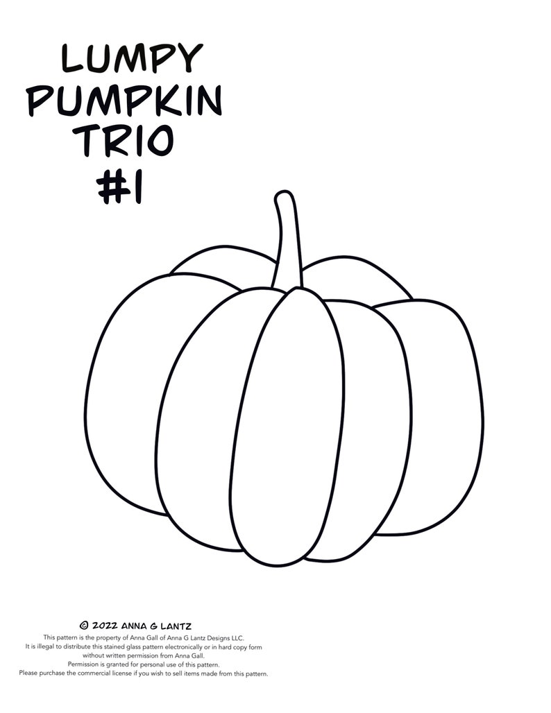 Commercial Use Digital Lumpy Pumpkin Trio Stained Glass Sun Catcher ...