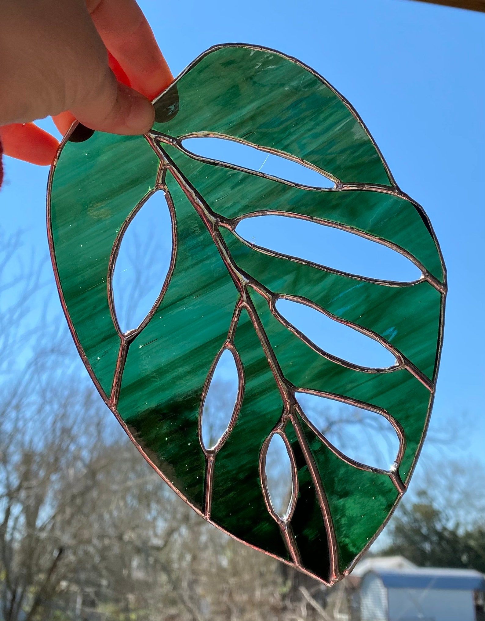 Monstera Adansonii Swiss Cheese Stained Glass Sun Catcher - Etsy