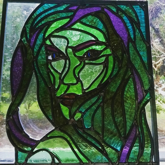 Alien Mermaid Art Mermaid Alien Stained Glass Window Panel Etsy