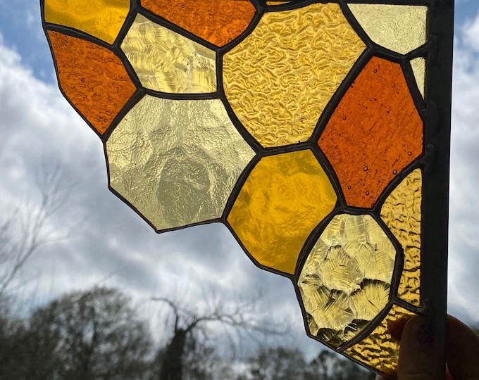 Whimsical Honeycomb Stained Glass Spinner Corner Single | Etsy