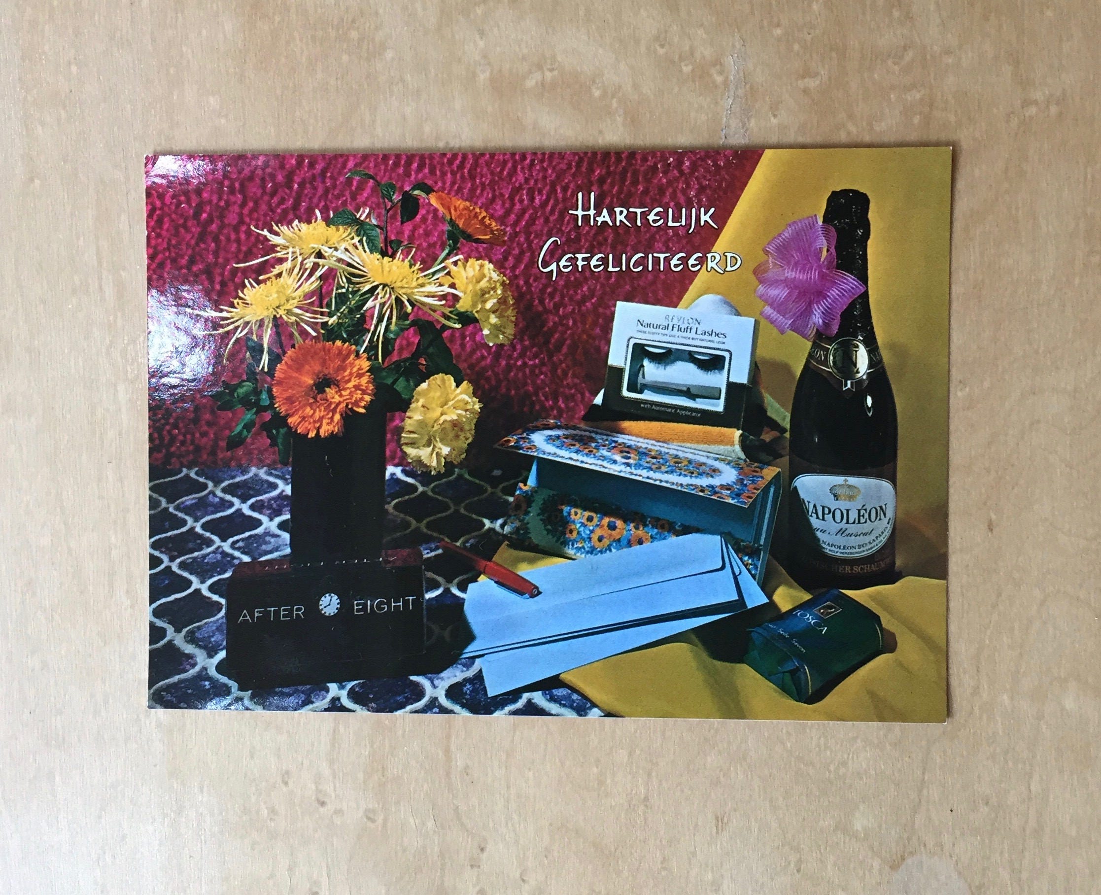 Vintage Mid-century Dutch Birthday Postcard - Etsy UK