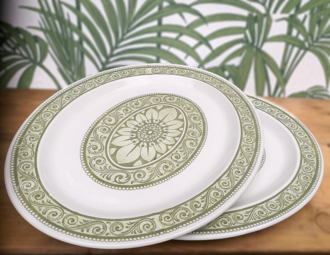 PAIR of MCM Mid Century Modern, Ridgway China Serving Platters. Mosaic ...