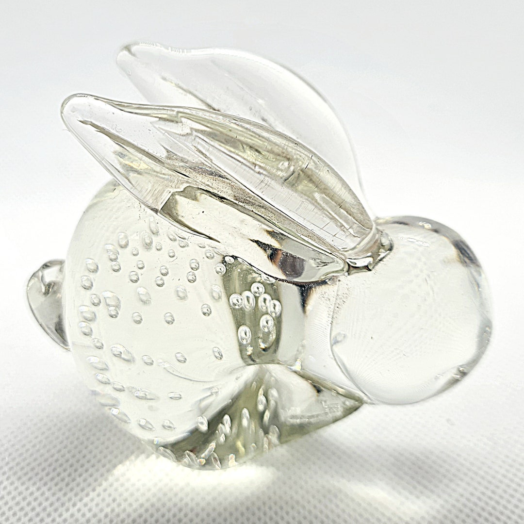 Fantastic, Vintage, Bullicante, Controlled Bubble, Clear Glass Rabbit ...