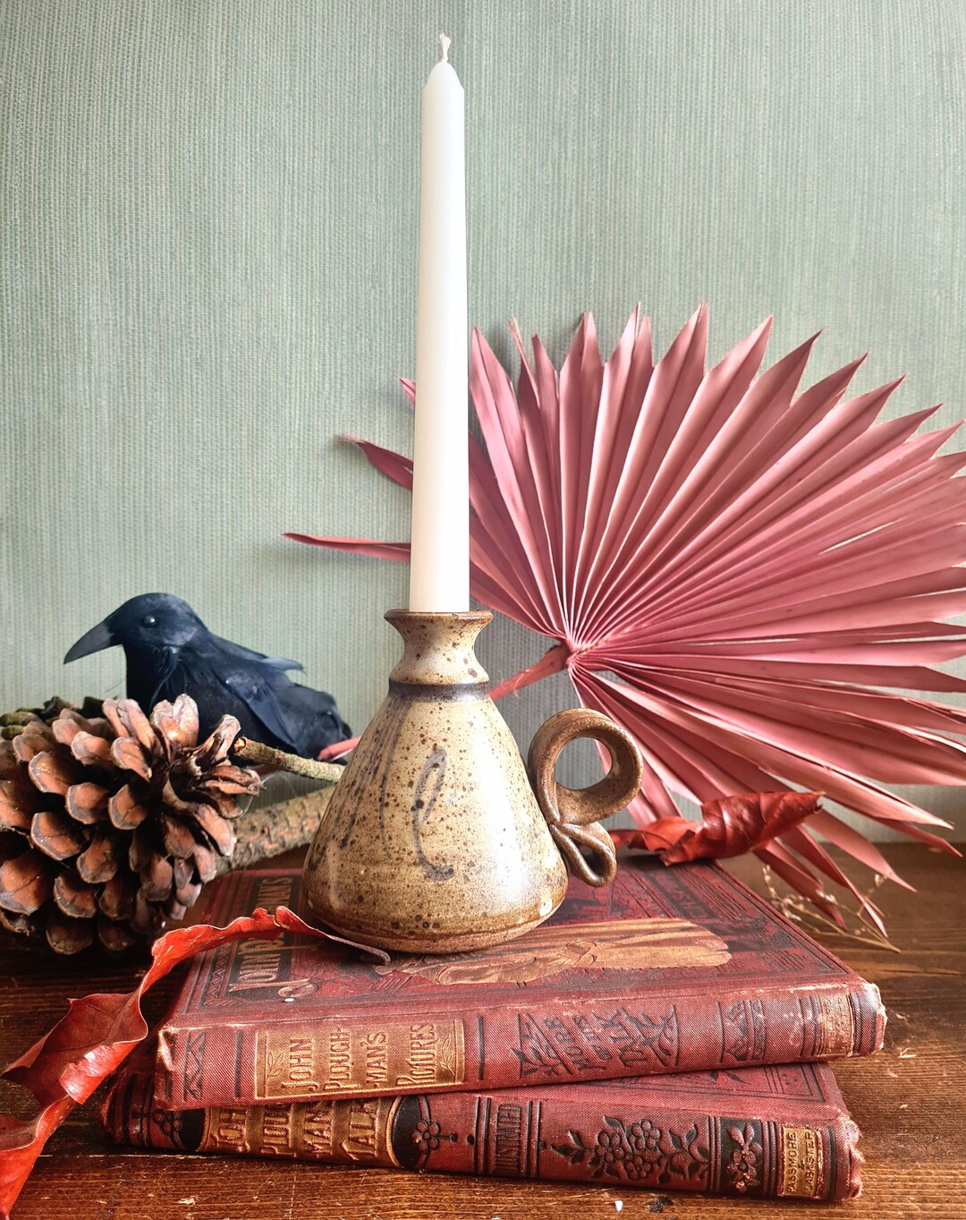 Lovely Connie Pike Pottery Canada; Bud Vase or Handled Candlestick ...