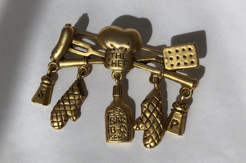Danecraft Barbecue Ninja Chef Pin/unisex Grilling Master Brooch/vintage ...