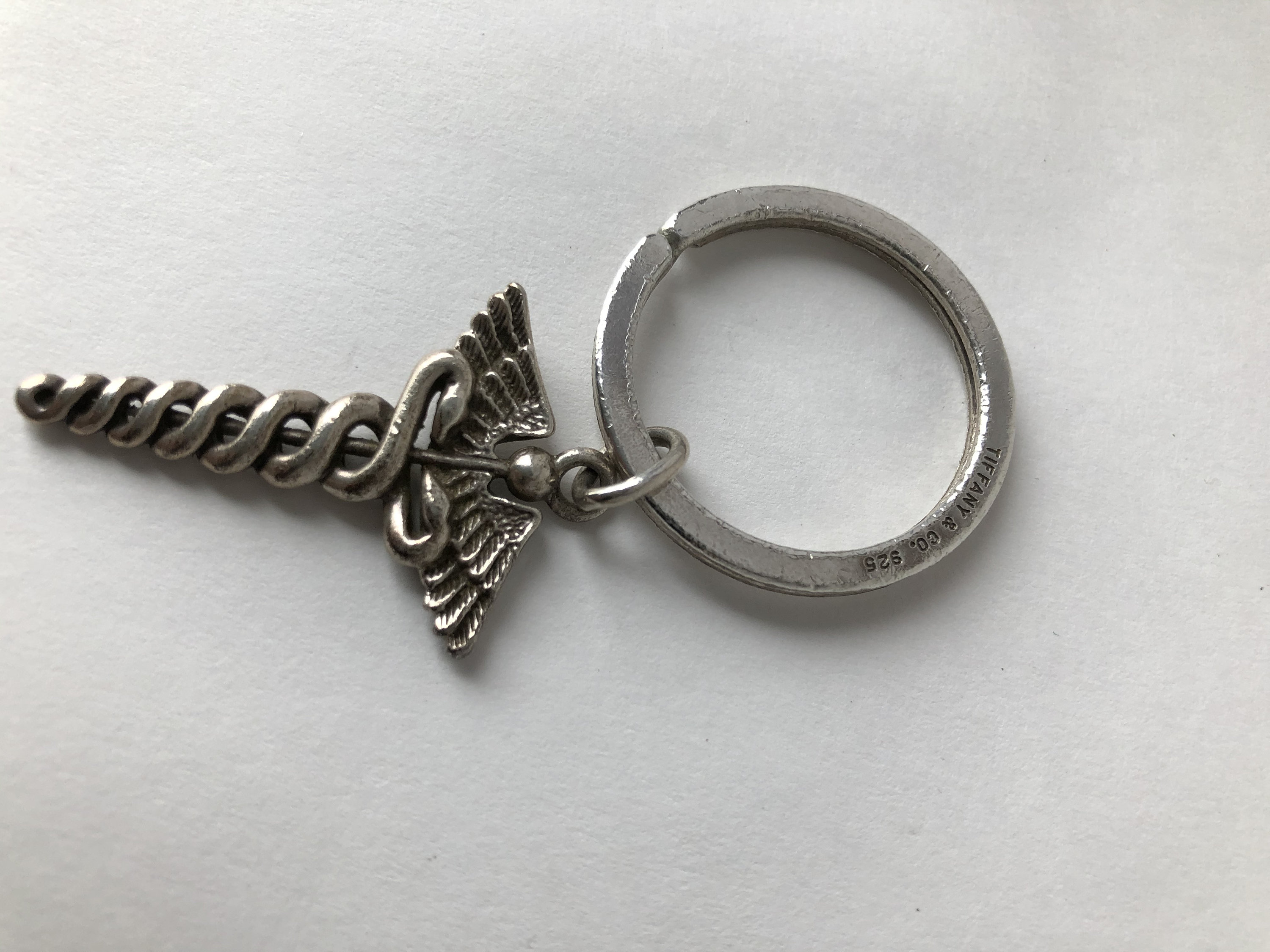 Tiffany & Co. sterling Caduceus key ring | Etsy