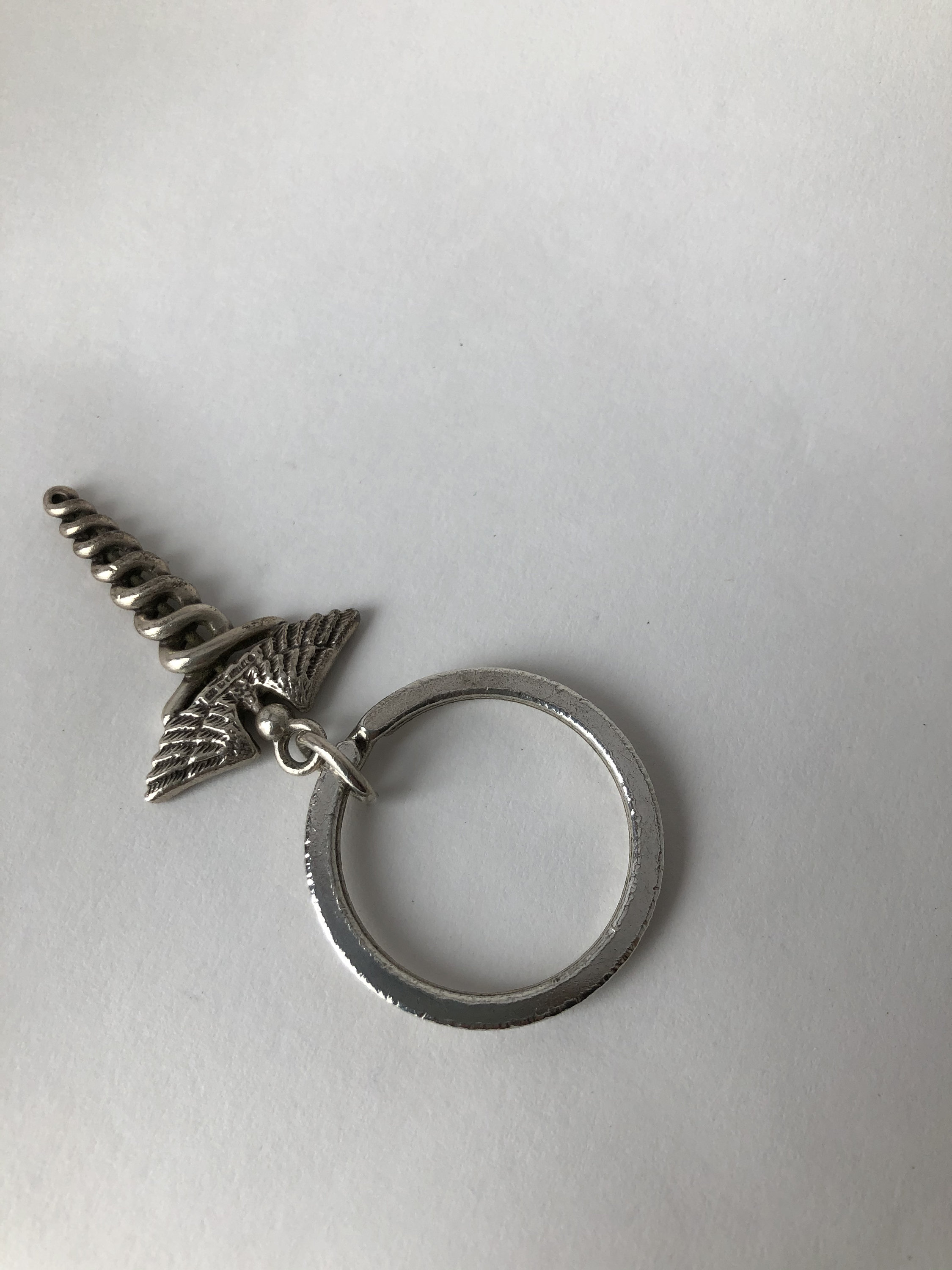 Tiffany & Co. sterling Caduceus key ring | Etsy