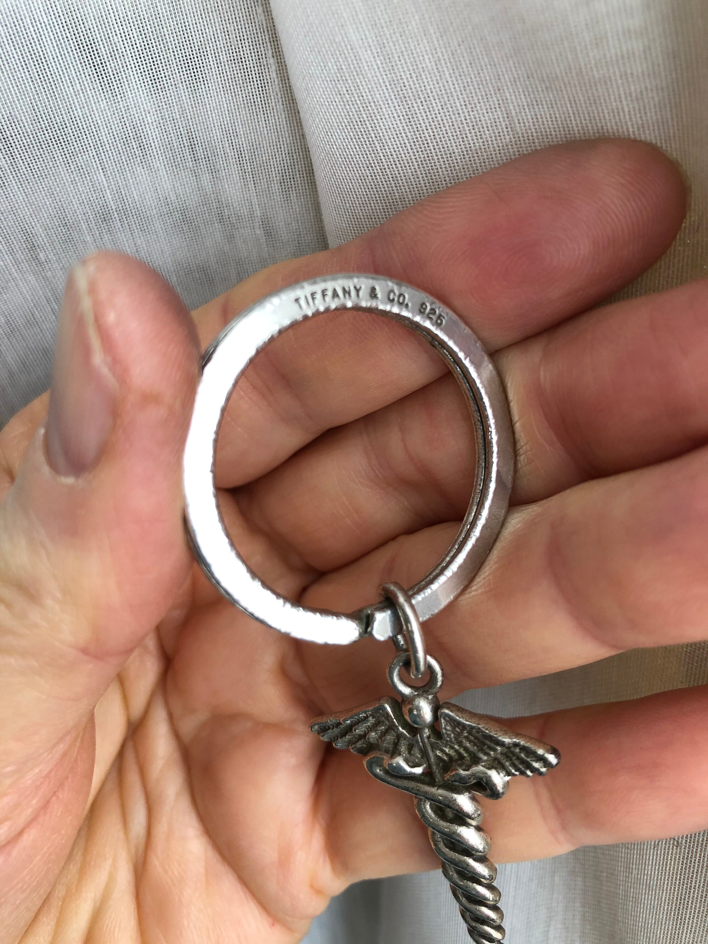 Tiffany & Co. sterling Caduceus key ring | Etsy