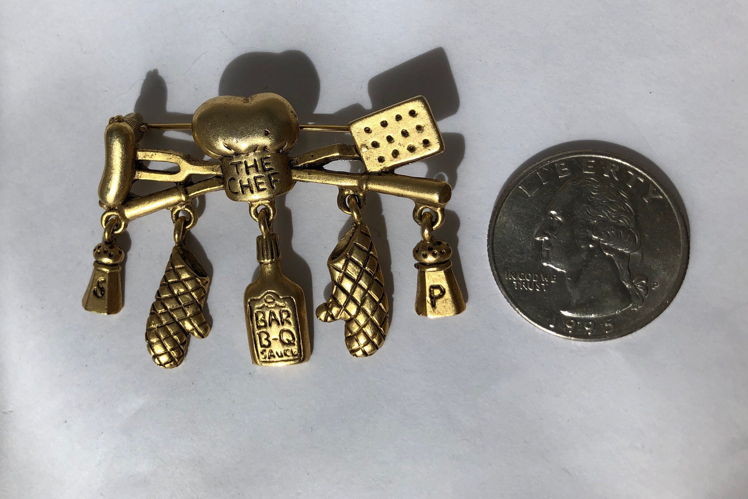 Danecraft Barbecue Ninja Chef Pin/unisex Grilling Master Brooch/vintage ...