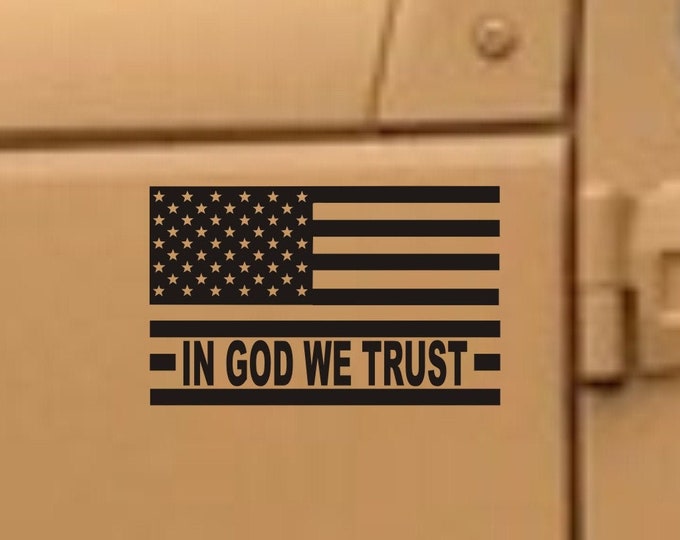 In God We Trust Flag Decal, in God We Trust Flag Sticker, American Flag ...