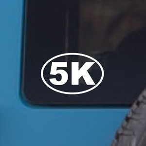 5K Runner Decal, 5k Sticker, Vinyl Outdoor 5k Decal, 5k Marathon Runner ...