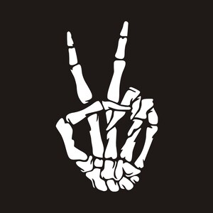 Skeleton Peace Sign Vinyl Decal, Peace Sign Sticker, Peace Sign Decal ...
