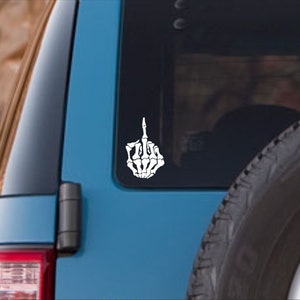 Skeleton Finger Vinyl Decal, Skeleton Middle Finger Decal, Skeleton ...