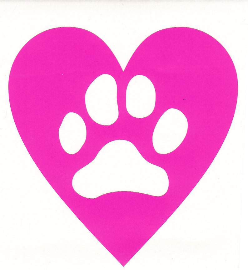 Heart With Paw Print. Vinyl Decal. - Etsy