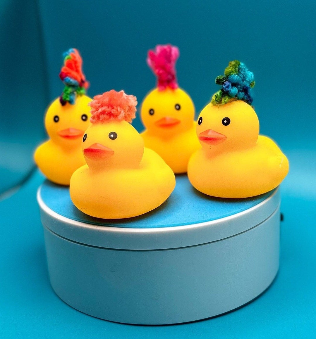 4 Ducks With Mohawks, Unique Rubber Ducks, Handmade Rubber Ducks, Set ...
