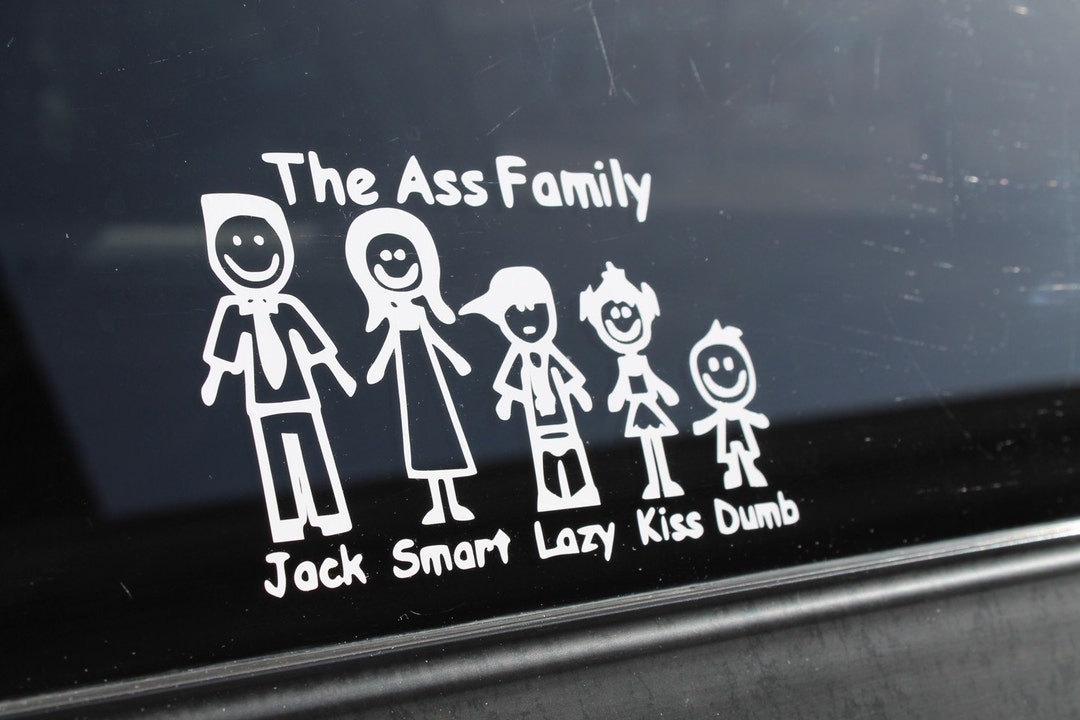 Ass Family Decal, Ass Family, Family Car Decal, Vinyl Ass Family Funny ...
