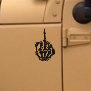 Skeleton Finger Vinyl Decal, Skeleton Middle Finger Decal, Skeleton ...