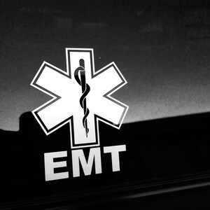 EMT Vinyl Decal, EMT Sticker, Emergency Medical Technician Decal, First ...