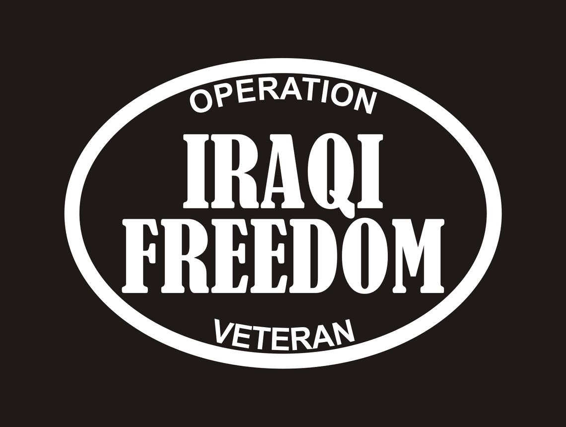Iraqi Freedom Decal, Iraqi Freedom Campaign Vinyl Decal, Iraq I Served ...