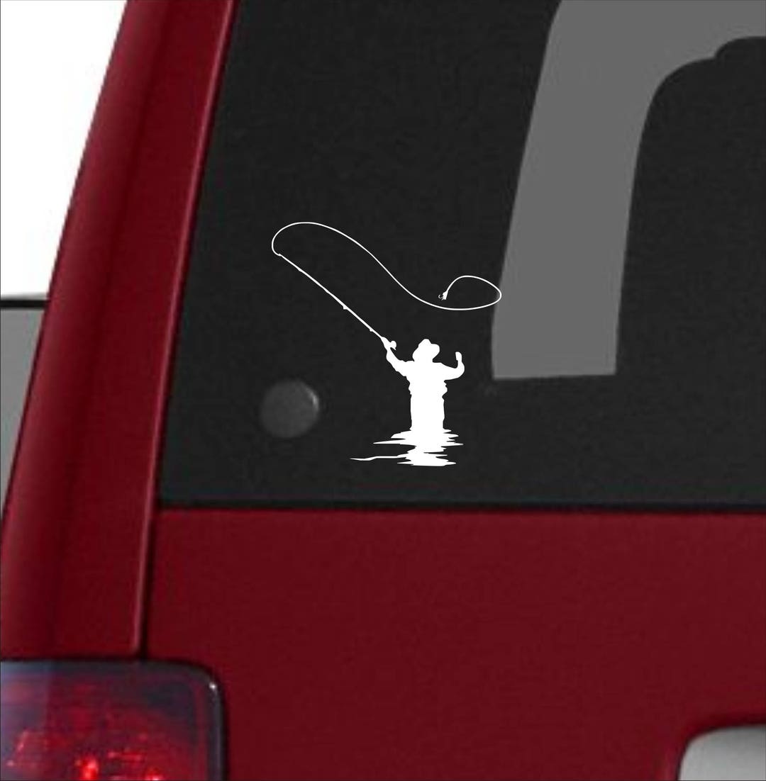 Fly Angler Vinyl Decal, Fly Fishing Sticker, Fly Fishing Decal, Vinyl ...