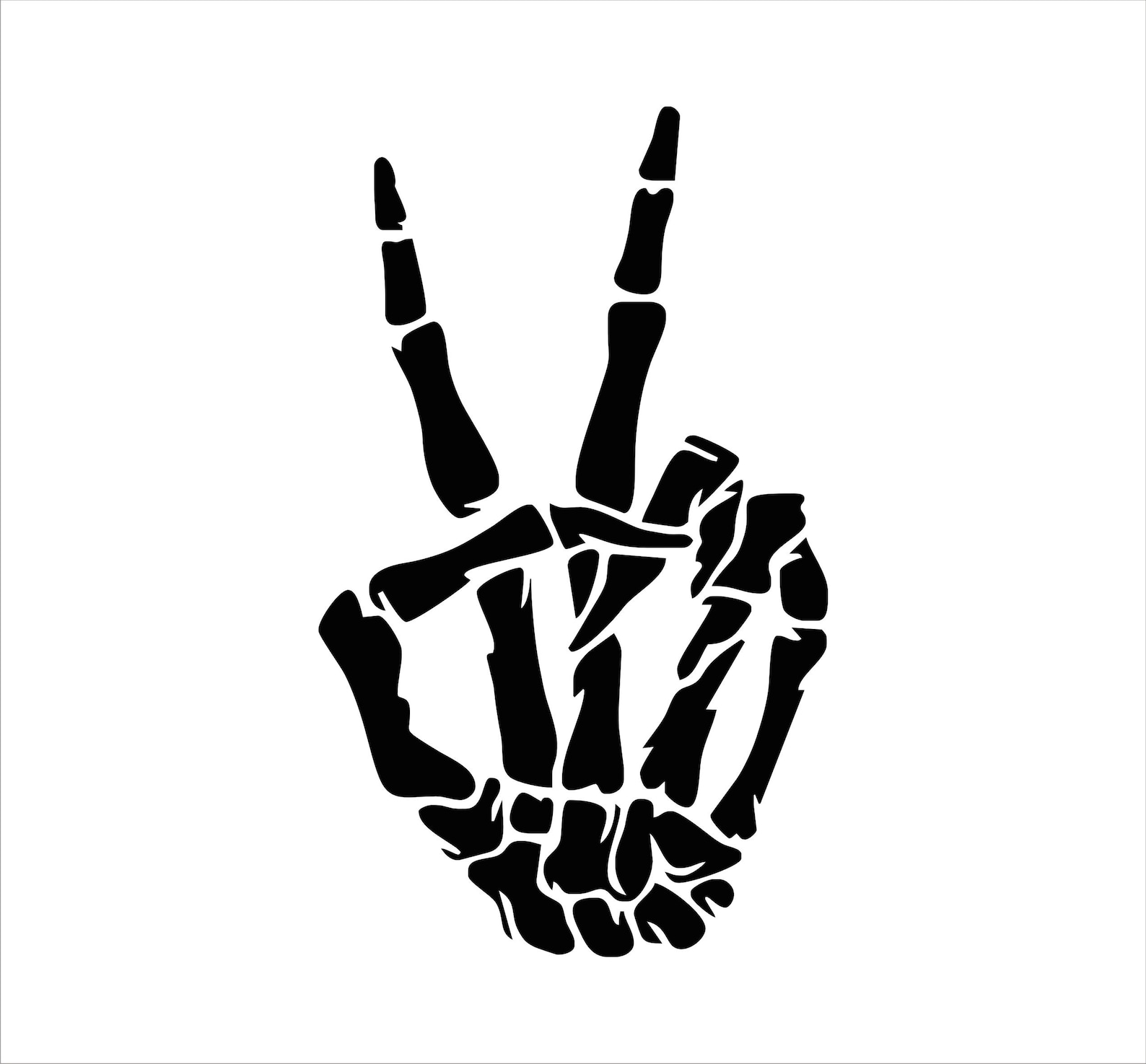 Skeleton Peace Sign Vinyl Decal Peace Sign Sticker Peace - Etsy