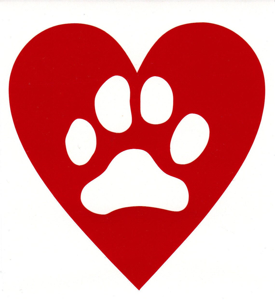 Heart With Paw Print. Vinyl Decal. - Etsy