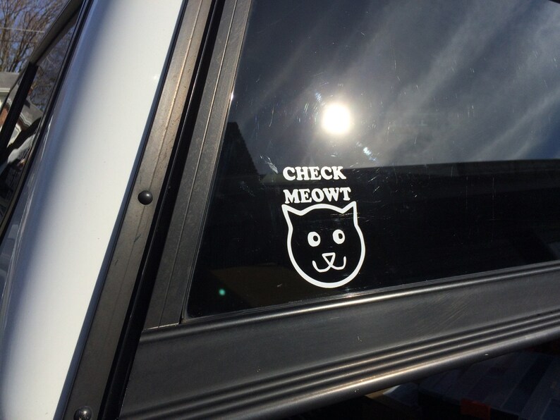 Funny "check Meowt" Cat Decal! - Etsy