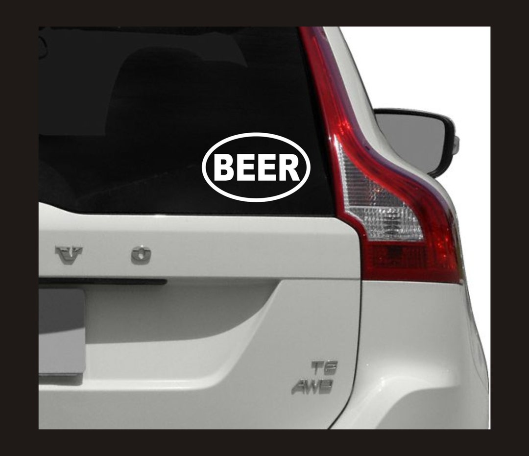 Beer Vinyl Oval Decal, Beer Decal, Beer Sticker, Oval Beer Decal, Oval ...