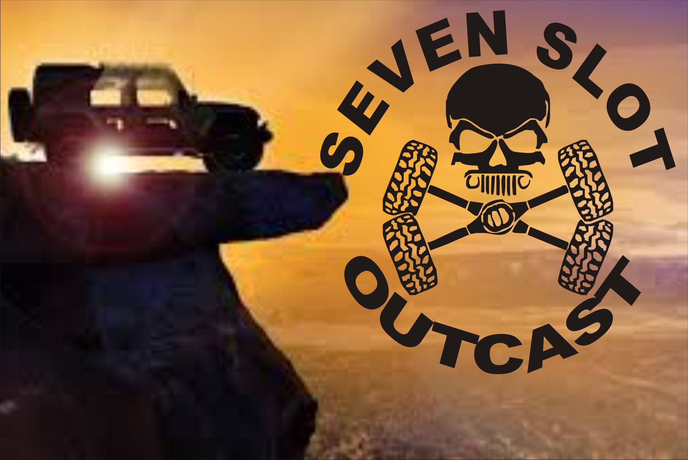Seven Slot Outcast Jeep Club vinyl decal, Seven Slot Outcast decal