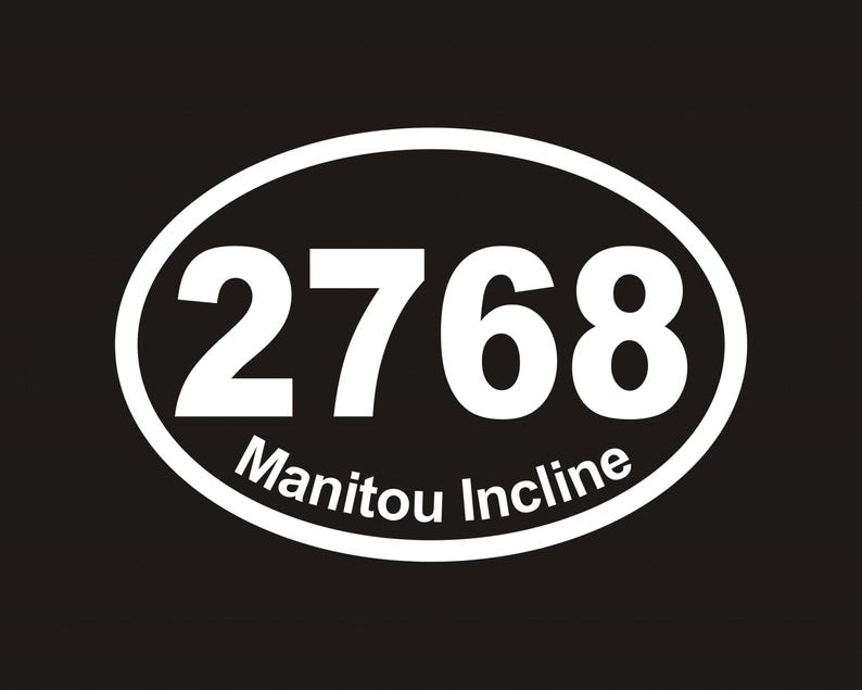 Manitou Incline Decal, 2768 Steps Incline Vinyl Decal, Incline 2768 ...