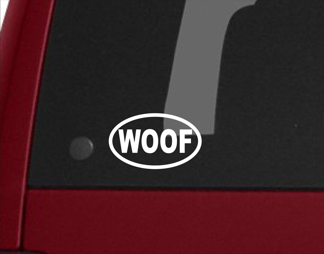 WOOF Vinyl Dog Lovers Decal, Woof Sticker, Woof Decal, Beach Style Dog ...