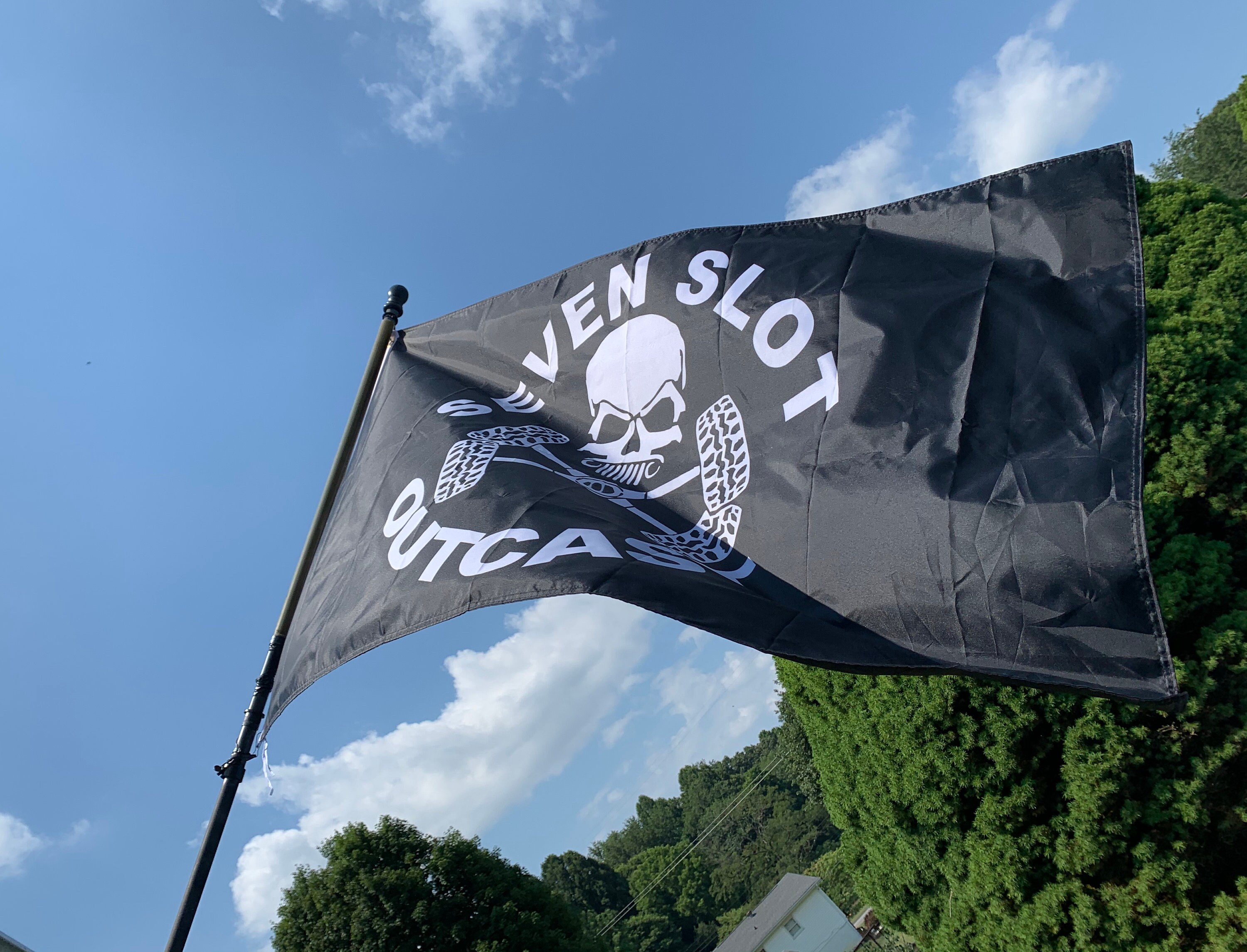 Seven Slot Outcast 3x5 double-sided flag