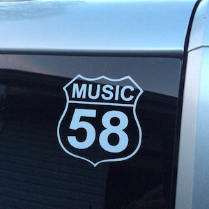 Music 58 Decal, Crooked Road Decal, Highway 58 Music Decal, Music ...