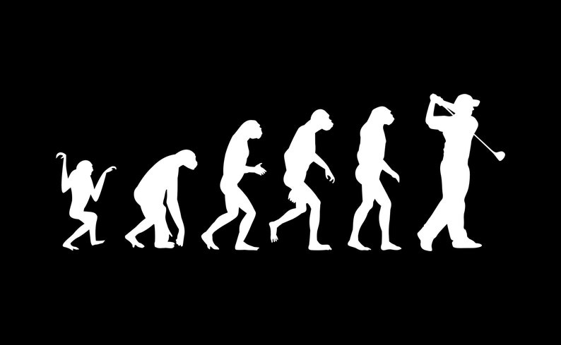 Evolution of a golfer vinyl decal golf decal golf sticker | Etsy