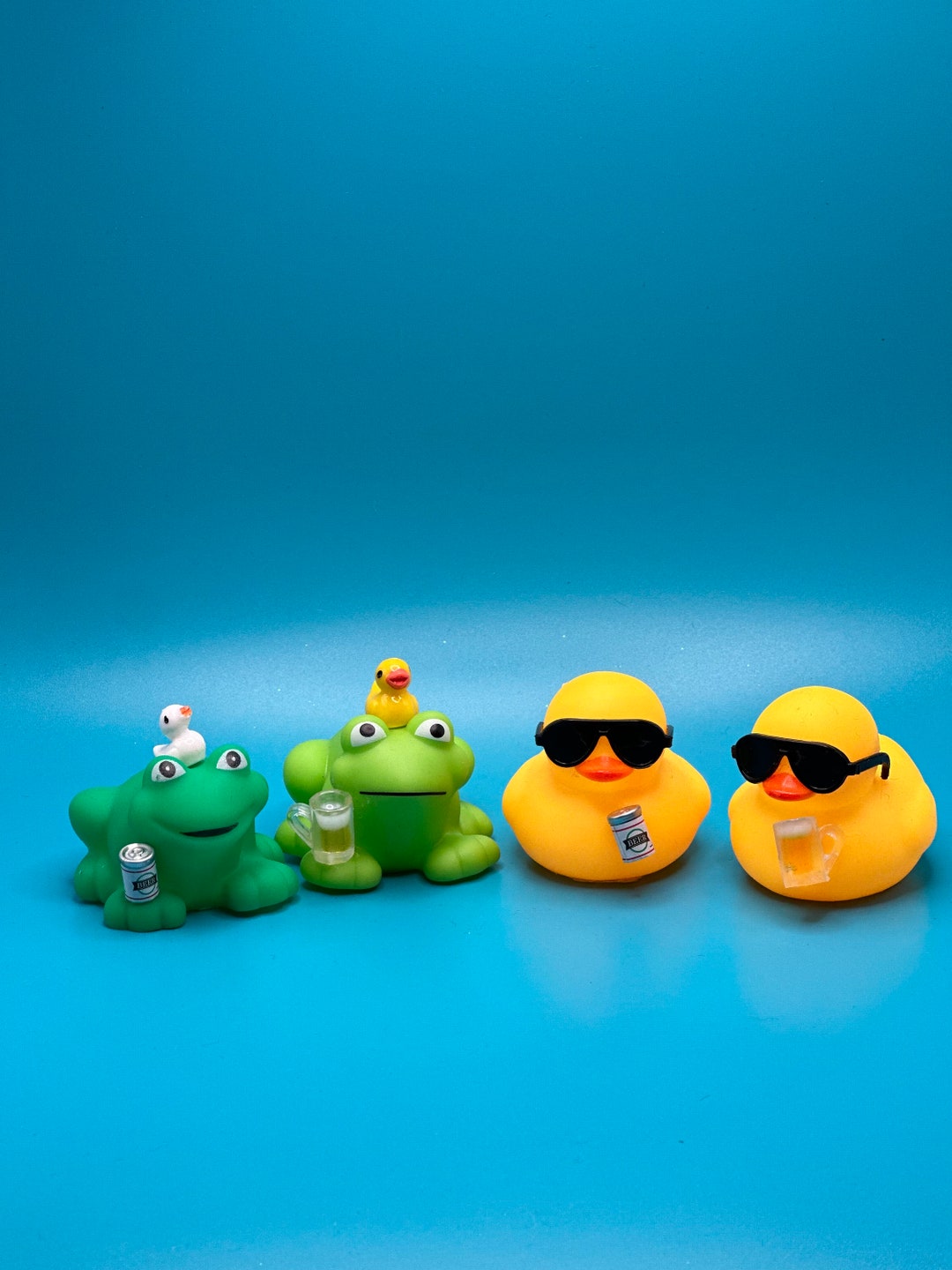 Rubber Ducks, One of a Kind Beer Duck and Frog - Etsy