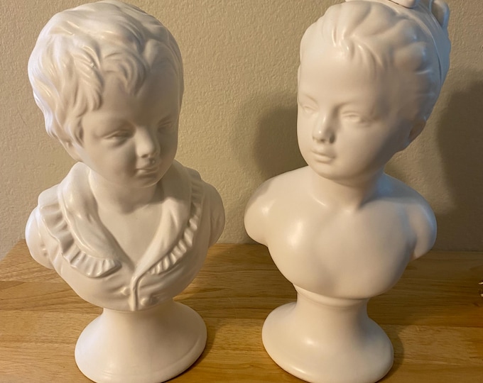 Vintage Girl and Boy Busts Vintage Busts Boy and Girl Busts Vintage ...