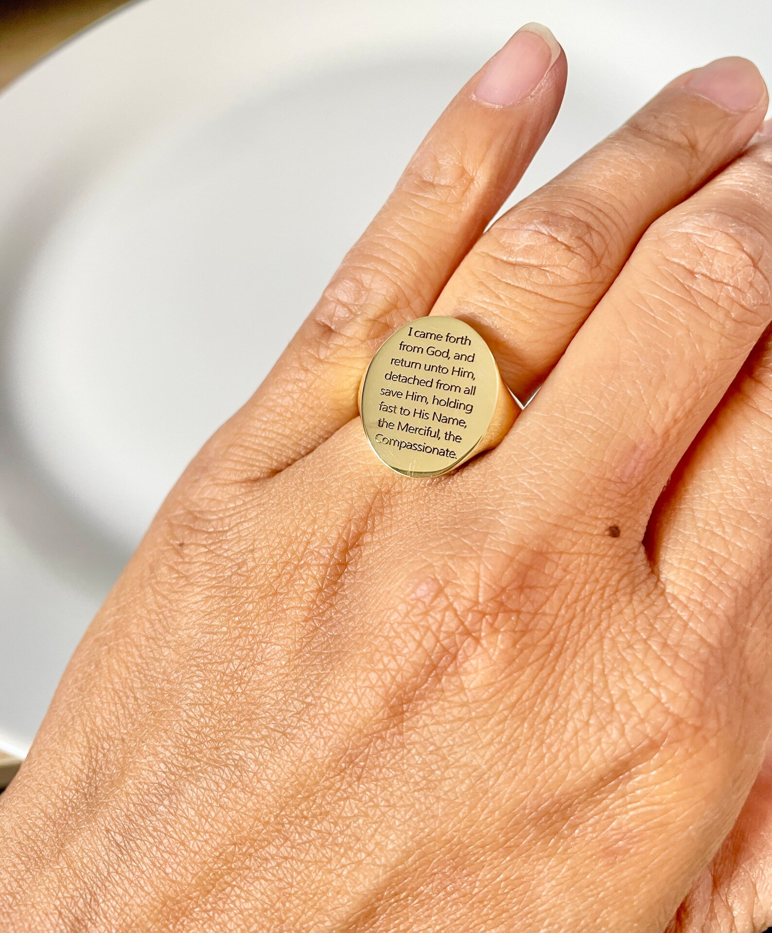 Baháí Burial Ring english or Arabic - Etsy