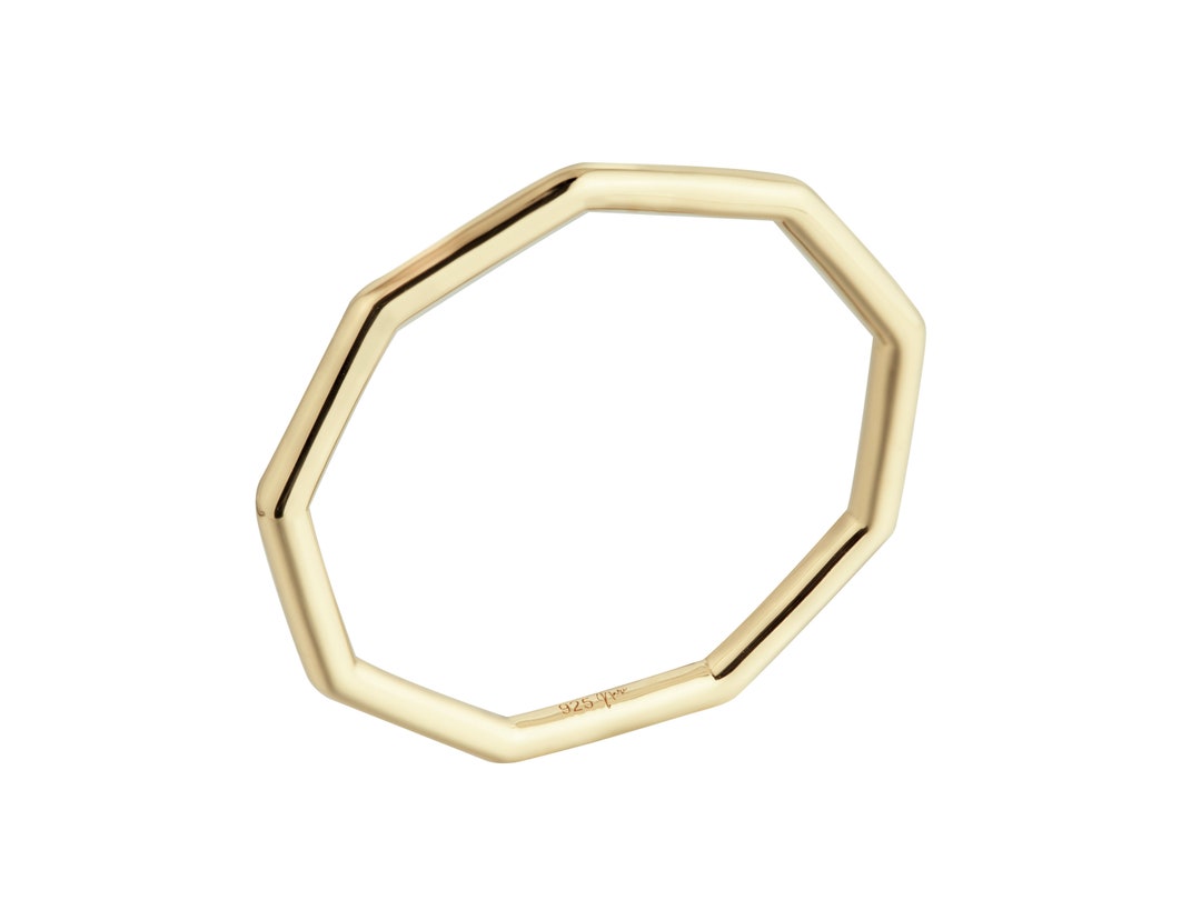 Nonagon 9 Sided Stacking Ring - Etsy