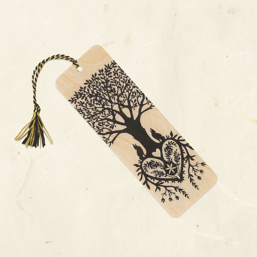 Tree of Life Sustainable Wood Bookmark With Tassel - Etsy