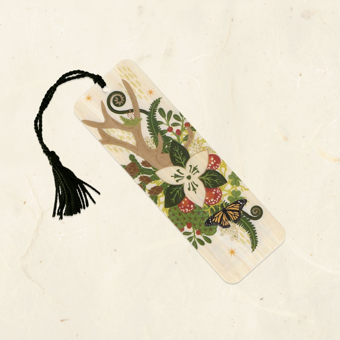 Cascadian Bouquet Sustainable Wood Bookmark With Tassel - Etsy