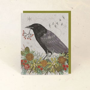 Winter Crow Holiday Boxed Set of 10 Recycled Cards - Etsy