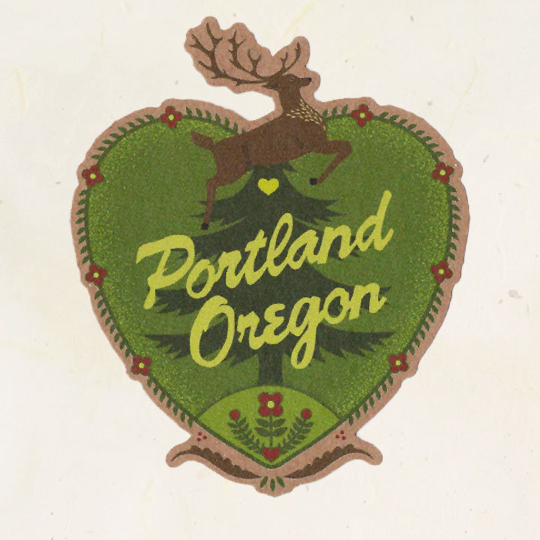 Portland Heart Eco-friendly Kraft Paper Sticker - Etsy