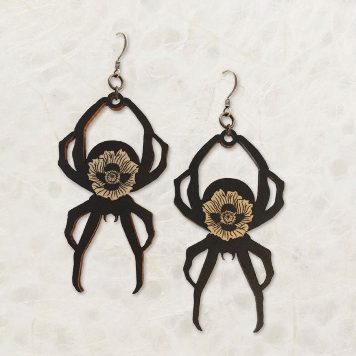 Spider Spirit Birch Wood Earrings - Etsy