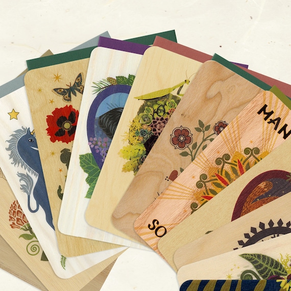 Set of Any 12 Sustainable Wood Greeting Cards - Etsy