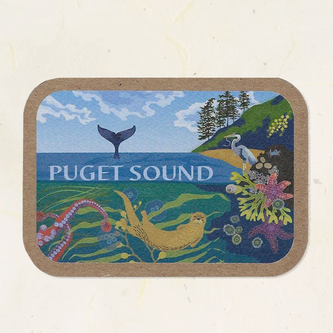 Puget Sound Eco-friendly Kraft Paper Sticker - Etsy