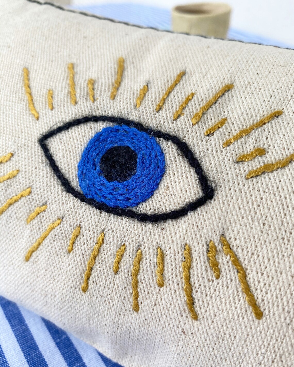 Evil Eye Pouch Hand Embroidery Boho Pouch , Organizer Bag , Travel Bag ...