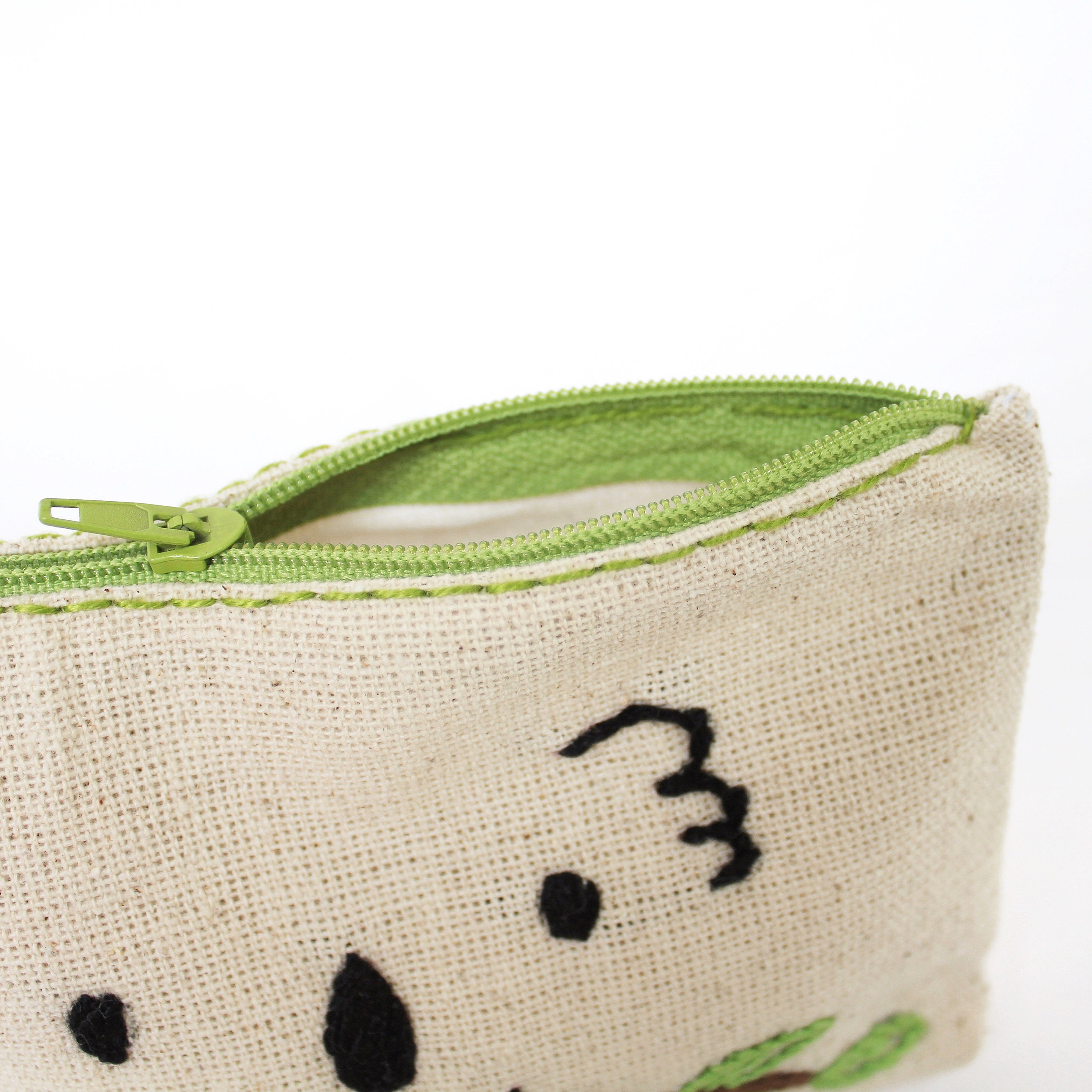 Koala Coin Pouch Hand Embroidery on Linen Coin Purse Zipper Pouch ...