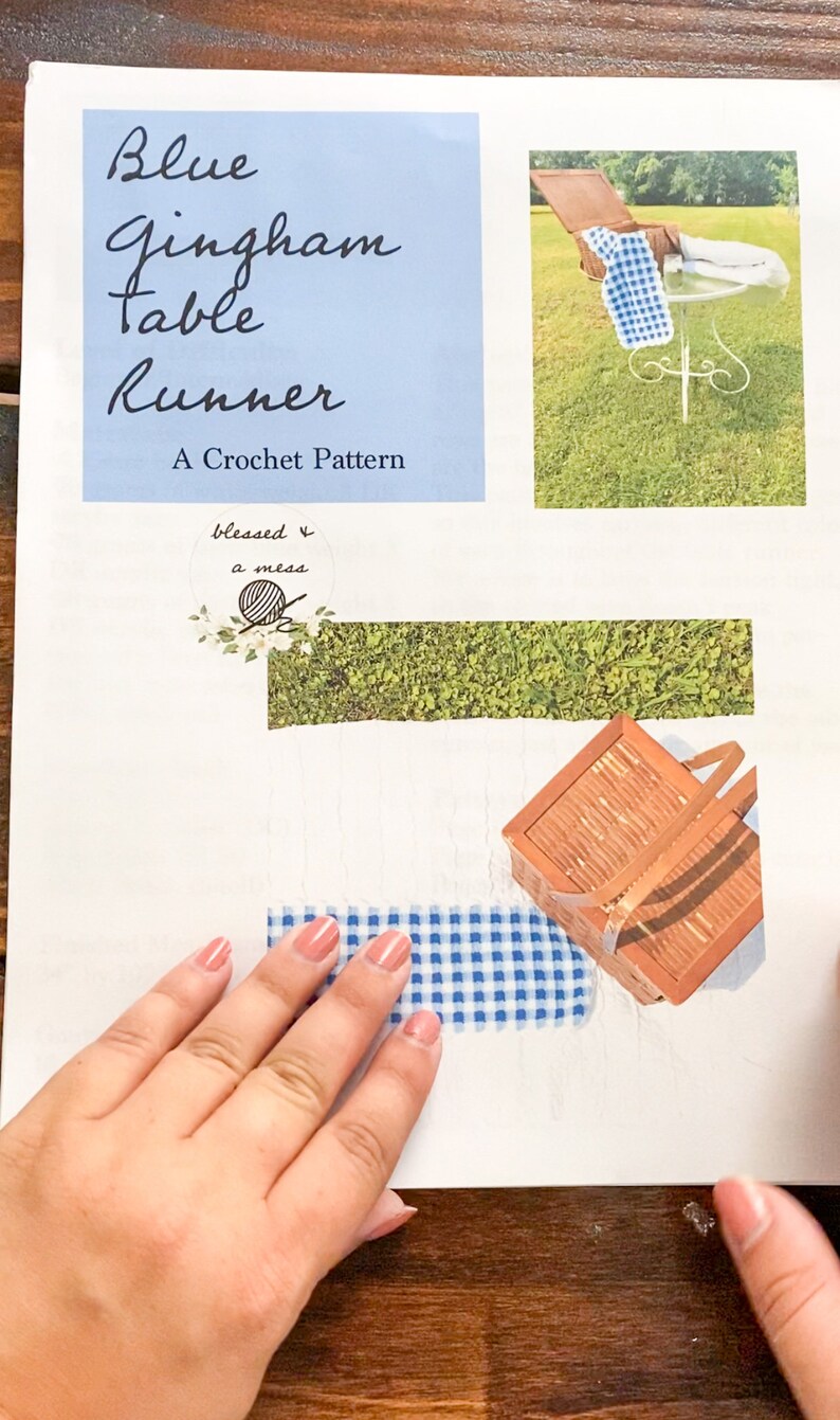 Blue Gingham Table Runner Pattern - Etsy